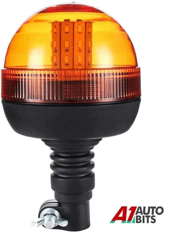 40 Led Beacon Warning Flashing Rotating Orange Flexible Din Pole ...