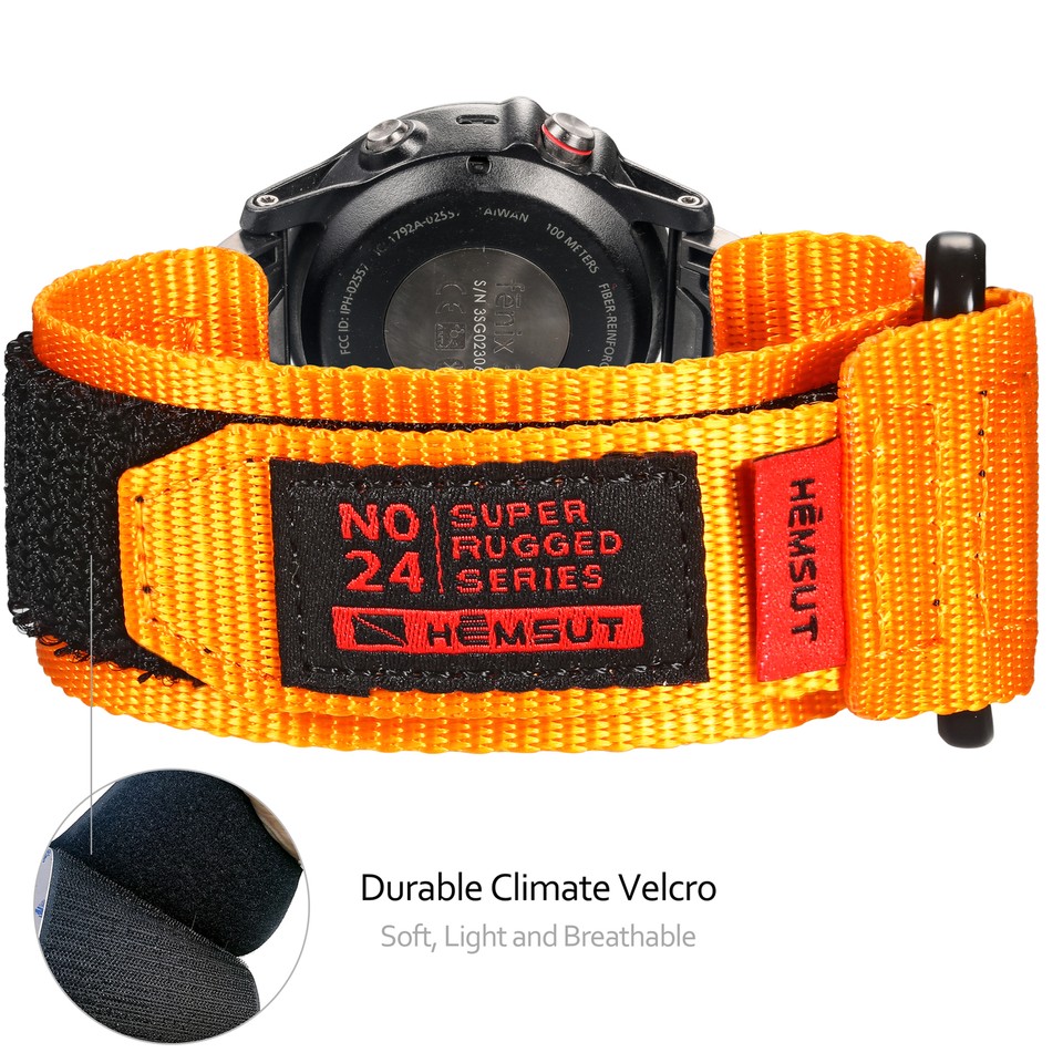 Rugged Nylon Watch Band for Garmin fēnix/Forerunner/Vivoactive/Approach ...
