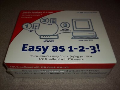 New Sealed Vintage Rare AOL Broadband w/ DSL Quick Kit Modem 2002 ...