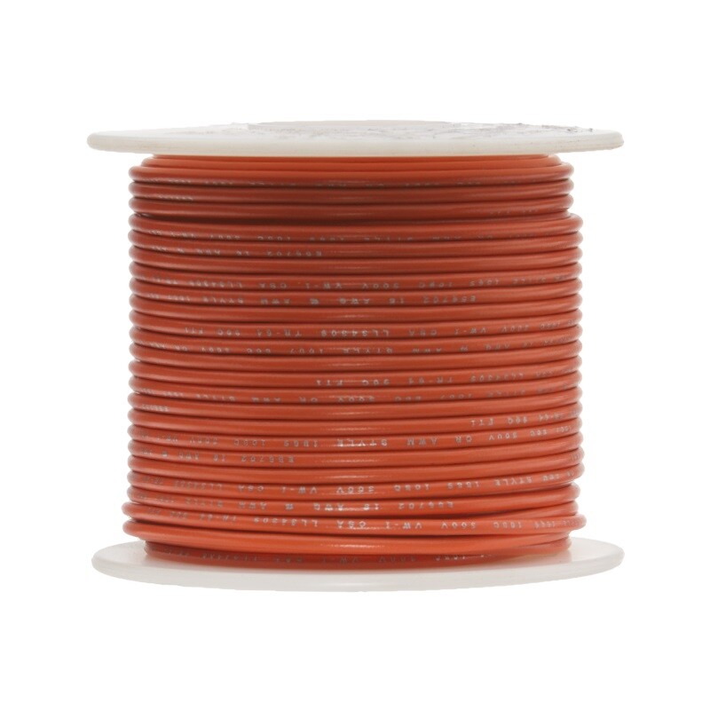 18 AWG Stranded Topcoat Hook Up Wire, Orange, 100 ft, 0.079" Dia ...