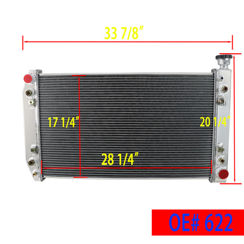 4 Row Aluminum Radiator For 1988-1999 Chevy GMC C/K/R/V 1500 2500 3500 ...