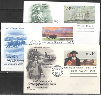 US Scott #UX112, UX120 & UX122 Post Cards First Day of Issue | eBay
