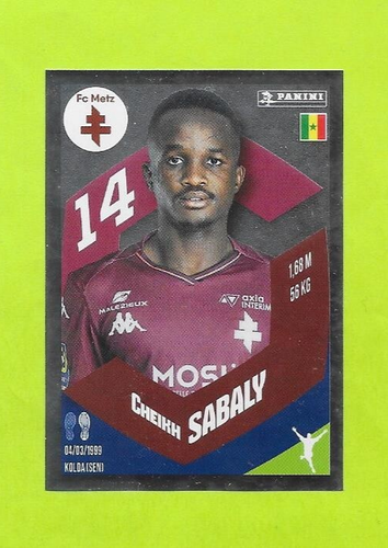 Vignette Panini N°229 - Foot 2024 - FC Metz - Cheikh Sabaly | eBay