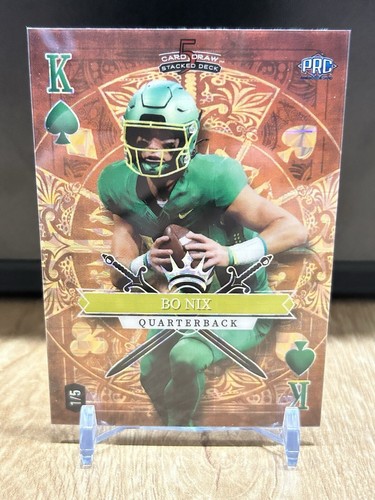 2023 Wild Card 5 Card Draw Stacked Deck Bo Nix PRC Orange King of ...