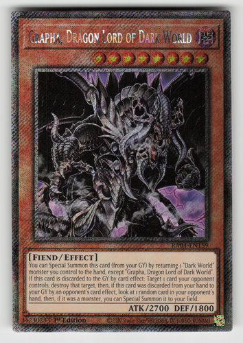 Grapha, Dragon Lord of Dark World Yugioh RA04-EN159 Platinum Secret ...
