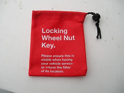 NEW Locking Wheel Nut Key BAG/Storage Pouch X1 APEC Red with draw ...