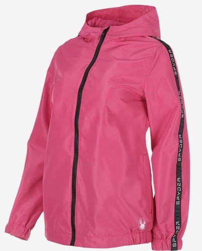 NWT Spyder Hooded Full Zipper Lined Women’s Pink Waterproof Wind Jacket ...
