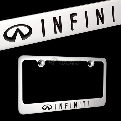 Infiniti Word Logo Metal Chrome Finish License Plate Frame Official ...