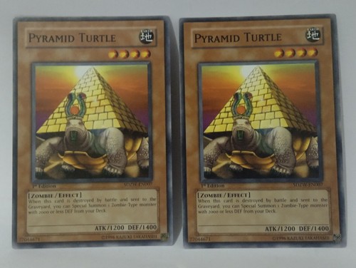 2x Pyramid Turtle SDZW-EN007 1st Edition Common YuGiOh TCG Lightly ...