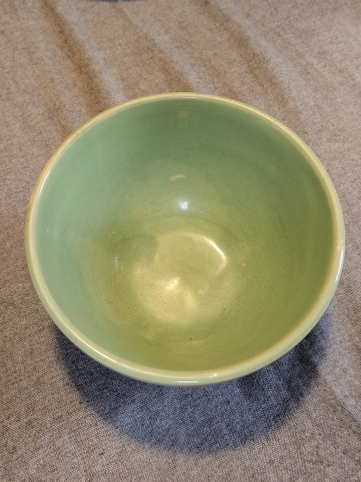VINTAGE McCOY 6 INCH WIDE FISH SCALE PATTERN GREEN COLOR MIXING BOWL | eBay
