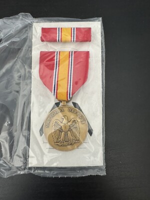 NATIONAL DEFENSE SERVICE MEDAL & RIBBON SET MILITARY GI ISSUE W/ORG BOX ...