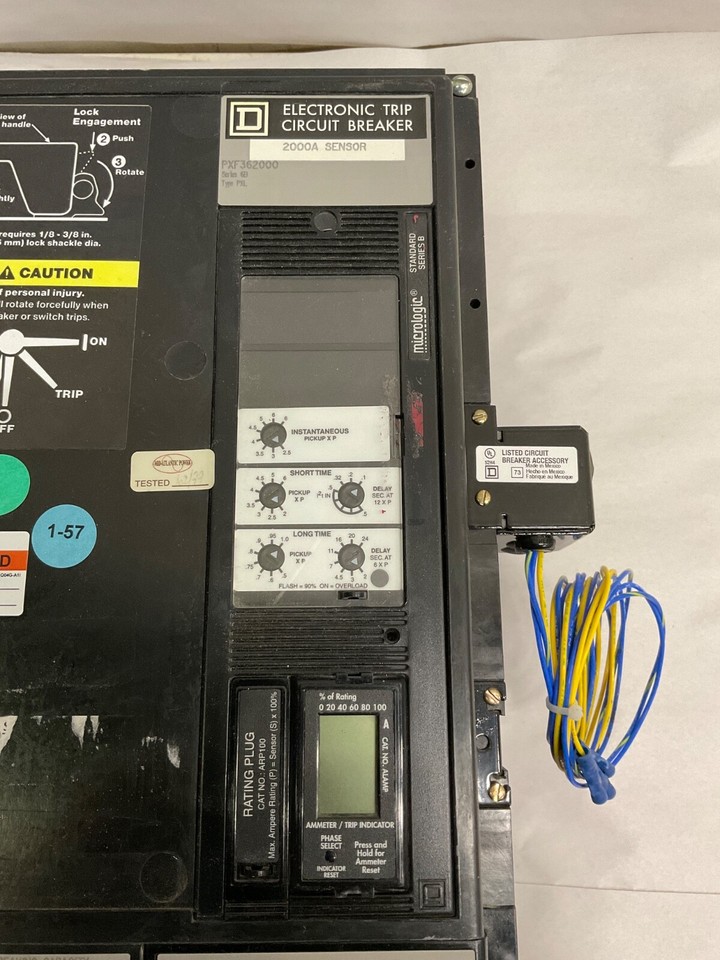 SQUARE D PXL PXF362000 3 POLE 600V 2000 AMP CIRCUIT BREAKER 2000A ...