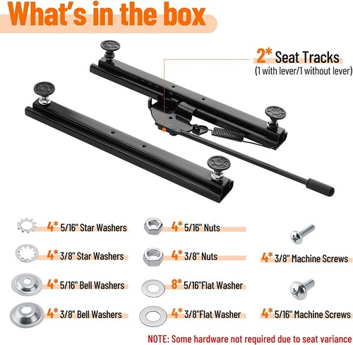 Seat Rail Track Assembly Kit with Hardware fit For Go Kart /Go Cart ...