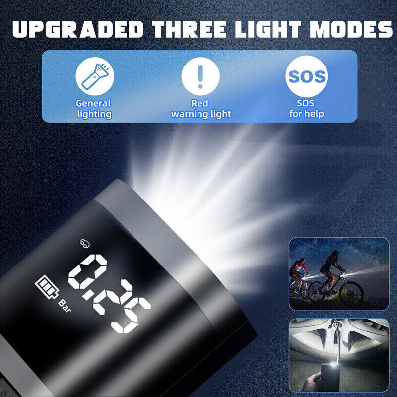 6000mAh Cordless Rechageable Battery Air Compressor Pump Car Tire ...