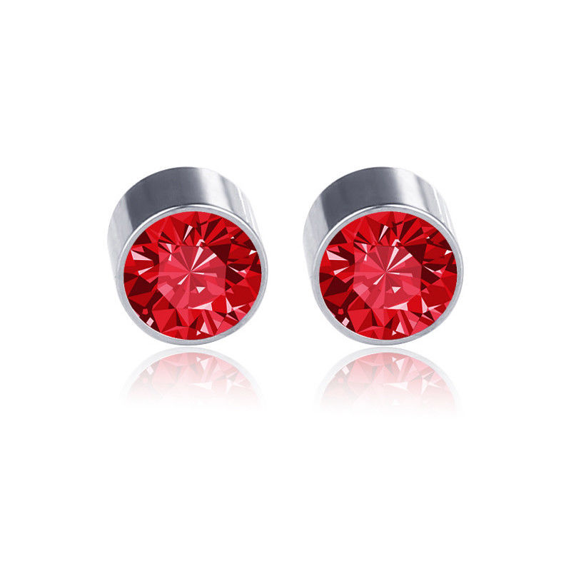 Red Diamond Earrings For Men