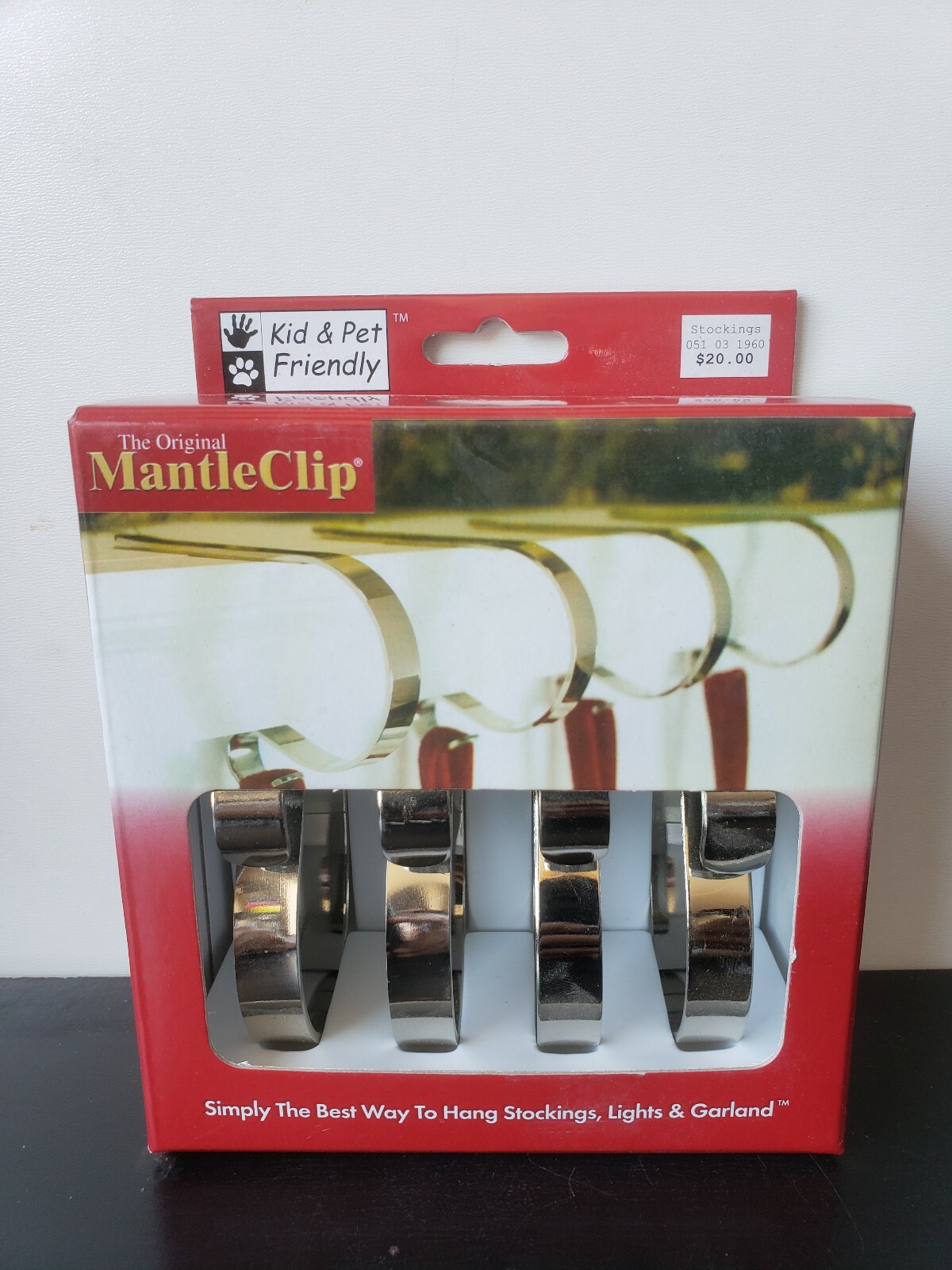 The Original Mantle Clip Silver Color Metal Stocking Holders Set Of 4 ...