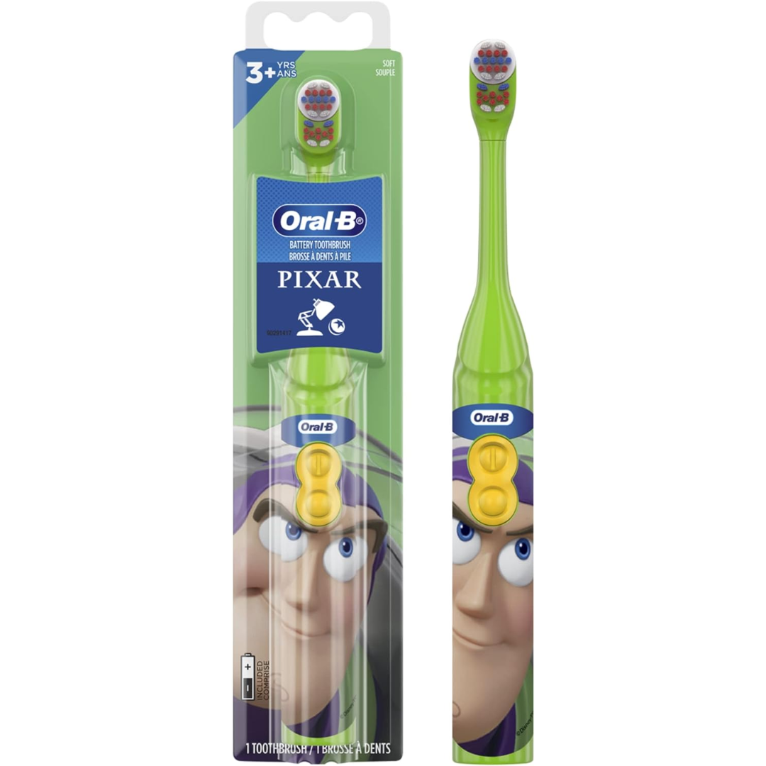 Oral B Buzz Lightyear Kids Battery Powered Soft Electric Toothbrush ...