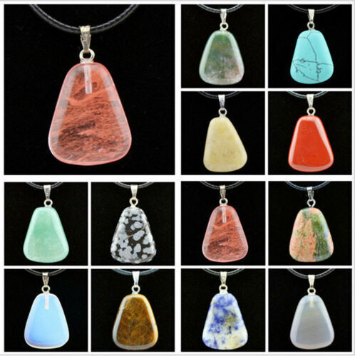 50PCS Natural Stone Pendants Charms Geometric Shape Trapezoid Stone ...