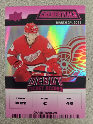 2022-23 UD Credentials Chase Pearson RC #104 Debut Ticket Access Pink ...
