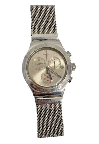 Swatch Irony Silverish Mens Quartz Chronograph YVS405G RARE Parts Not ...
