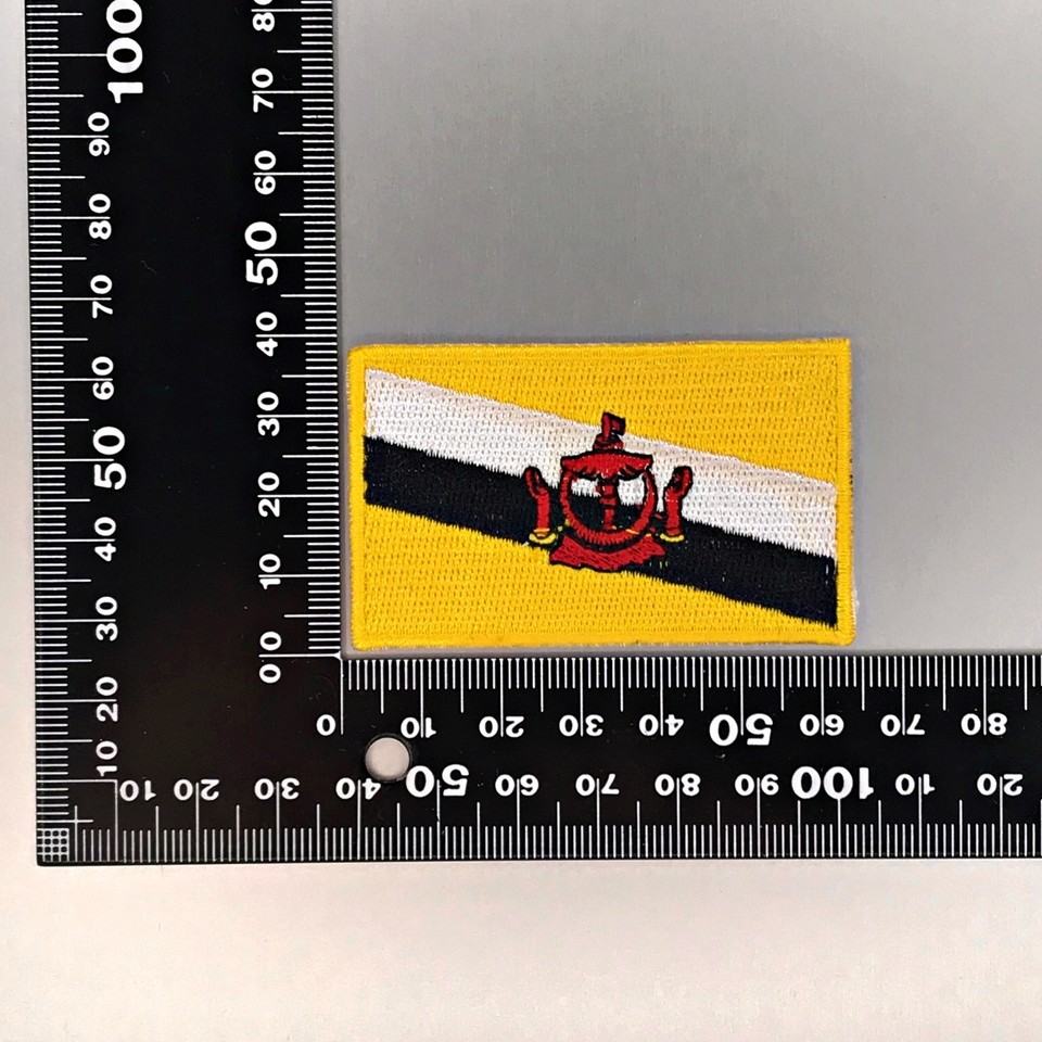 Brunei Flag Patch — Iron On Badge Embroidered Motif — Bruneian World Mini | eBay