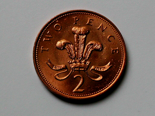 UK (Great Britain) 1994 TWO PENCE 2p Elizabeth II Coin AU+ with ...