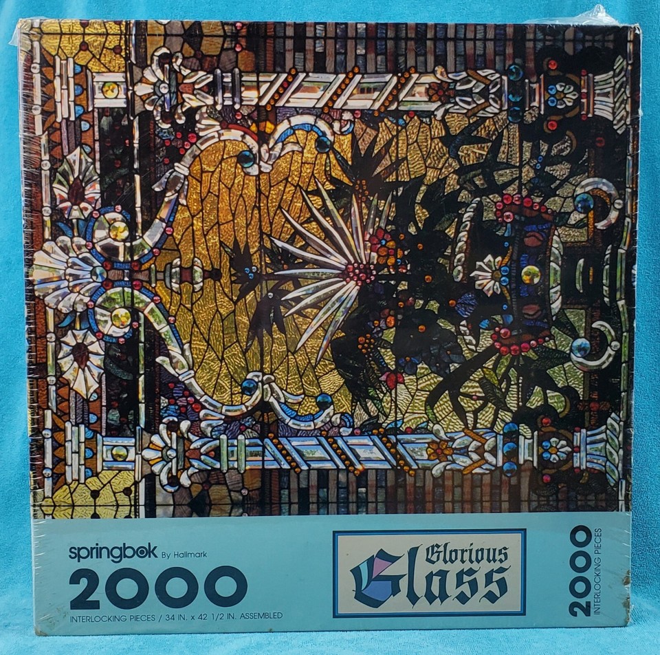 Springbok 2000 Piece Puzzle GLORIOUS GLASS Stained Glass Puzzle SEALED ...