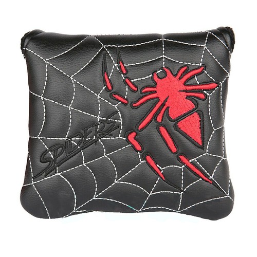 Spider Embroidery Golf Square Mallet Putter Head Cover with Magnetic ...