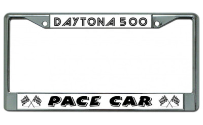 nascar pace car daytona 500 chrome license plate frame made in usa | eBay