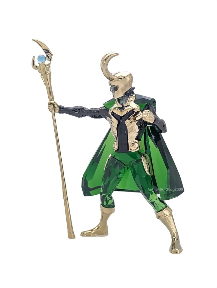 New 100% SWAROVSKI Marvel Loki God of Mischief Crystal Figurine Display ...