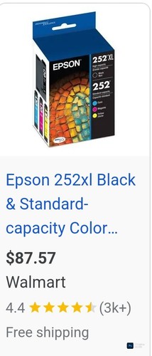 EPSON Printer Ink 2 Pack 252 High Capacity XL Black And ...