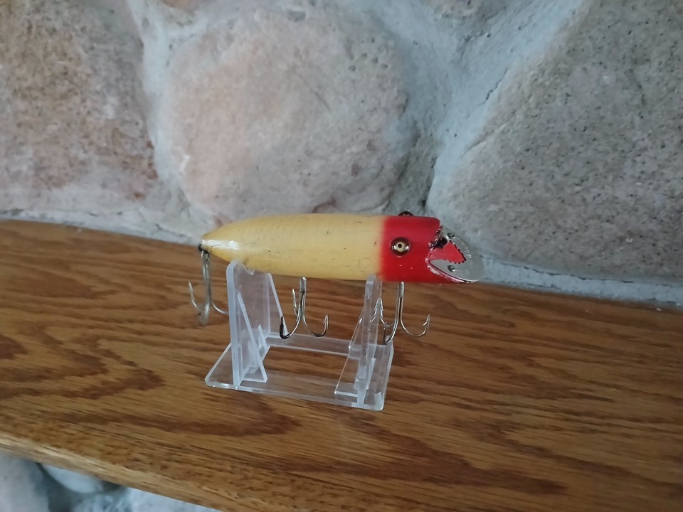 Heddon Head On Basser Fishing Lure, L Rig Hardware Red Head 1920s | eBay