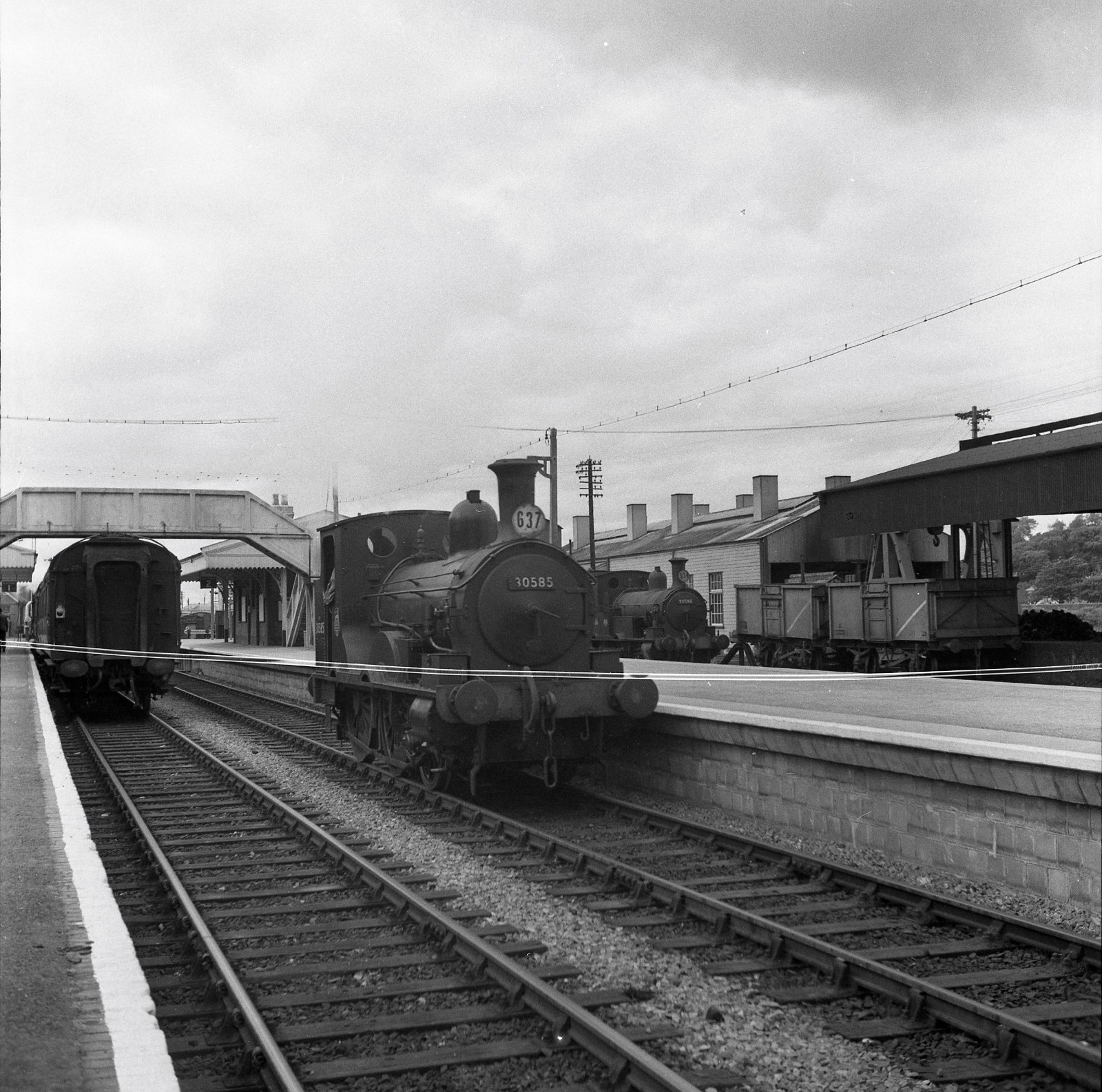 6x6cm Negative ex-LSWR/SR Beattie Well Tank 30585 Wadebridge Cornwall ...