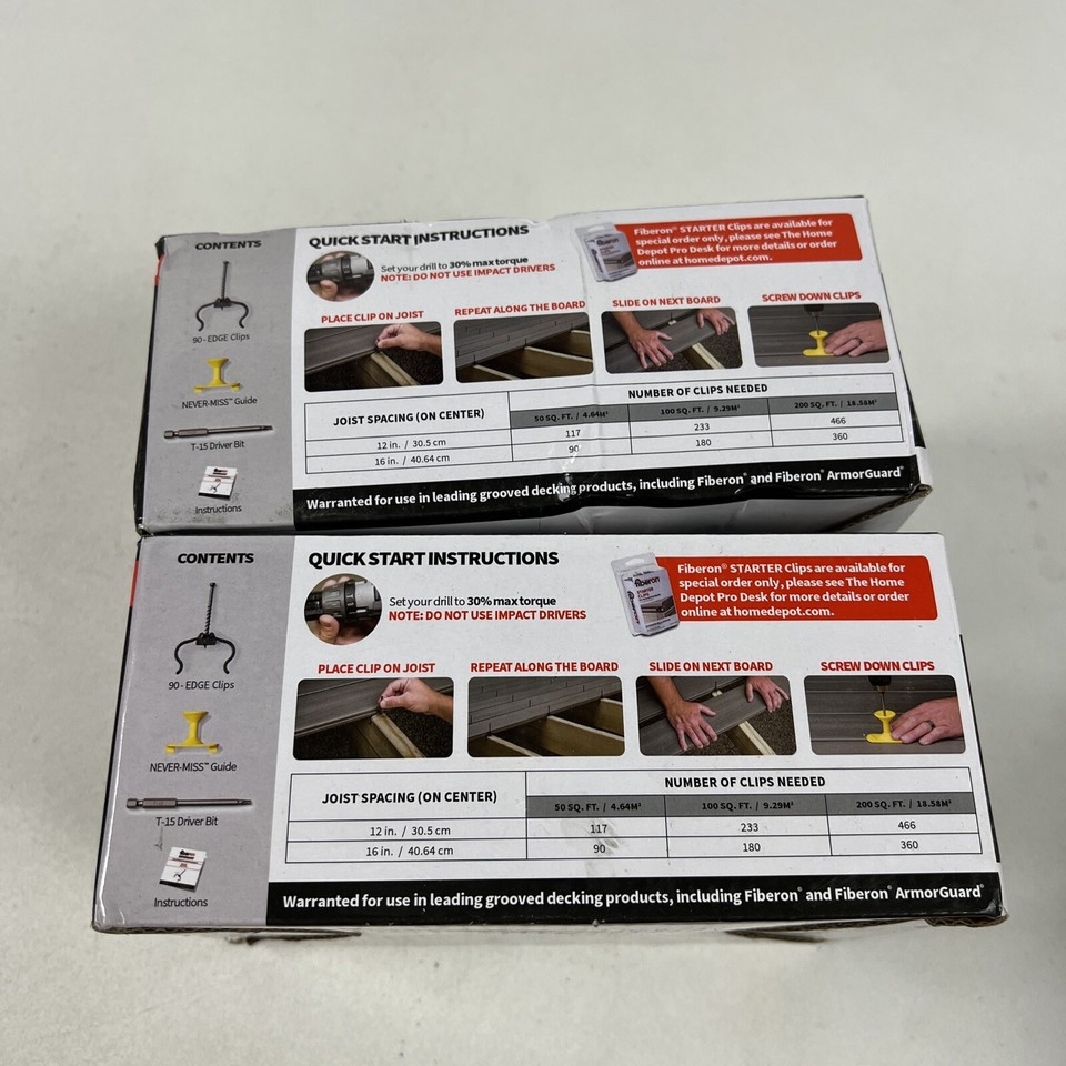 2 Pack - Fiberon ArmorGuard EDGE Hidden Deck Clip - 90-Count ...