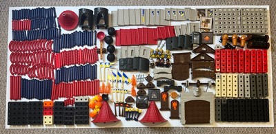 Huge Lot Fisher Price Trio Building Blocks Sticks Panels Castle Knights ...