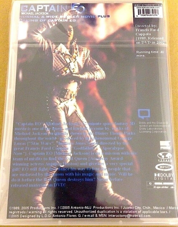MICHAEL JACKSON [DVD] CAPTAIN EO DVD ULTIMATE EDITION (1986) | eBay