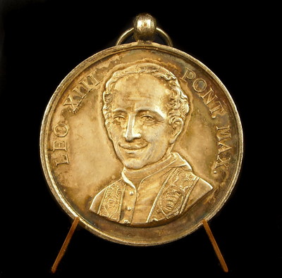 Médaille argent papale Pape Pope Papa Pius Pie IX Léo XIII Vatican ...