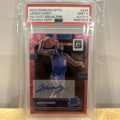 Pink Jaden Hardy Optic Fastbreak Pink 4/25 Auto Psa 9 auto 9 pop 1 none ...