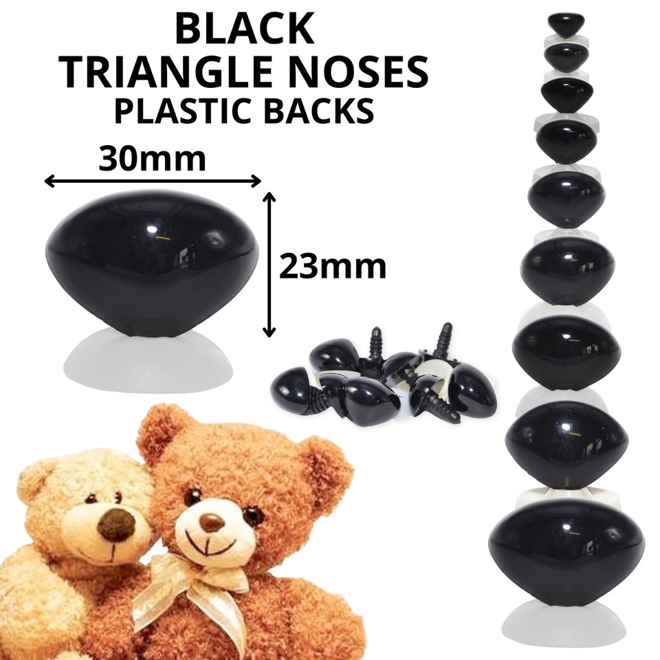 BLACK TRIANGLE NOSES with PLASTIC BACKS - Animal Safety Nose for Soft ...