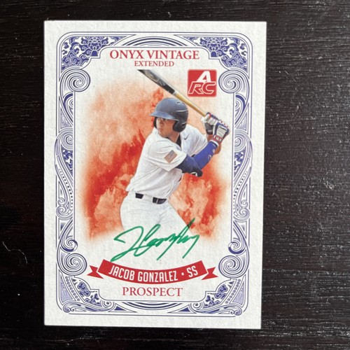 Jacob Gonzalez 2021 Onyx Vintage Auto Autograph Green /50 On-card WHITE ...
