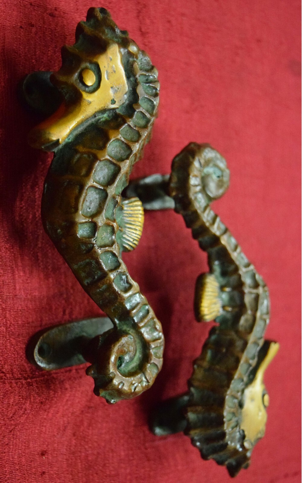 Nautical Theme Decorative Door Handle Pair Sea Horse Gate Furnish ...