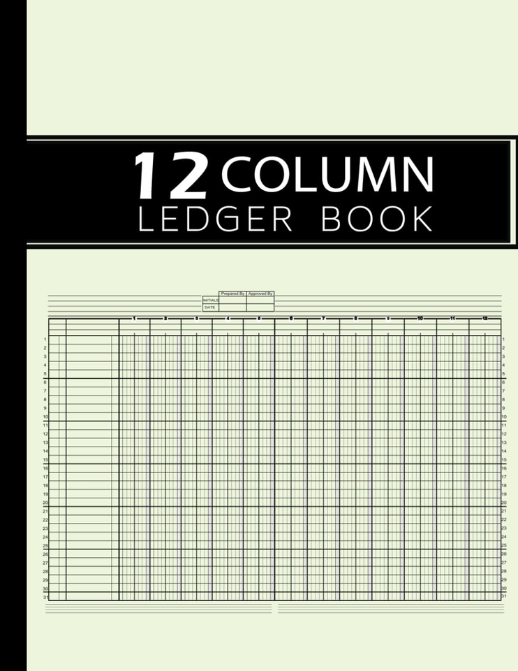 12 Column Ledger Book: Simple Twelve Column for Bookkeeping and ...