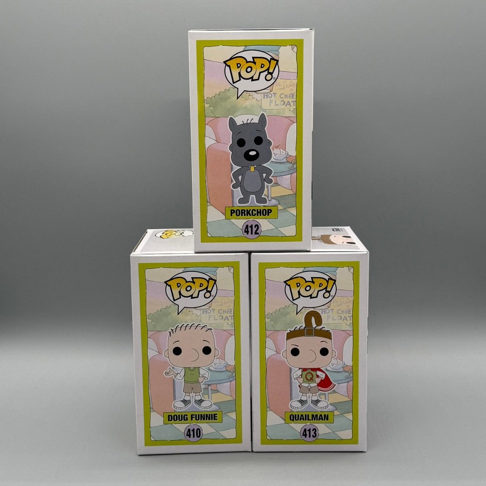 Funko Pop! Doug Lot 412 Porkchop Flocked Chase 413 Quailman 410 Funnie ...