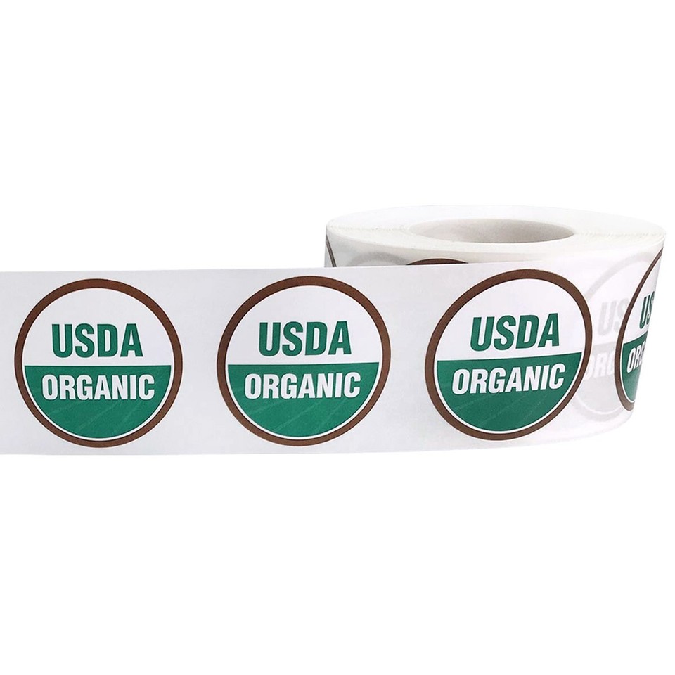 USDA Organic Labels 3/4 Inch Round Circle Dots 500 Adhesive Stickers | eBay