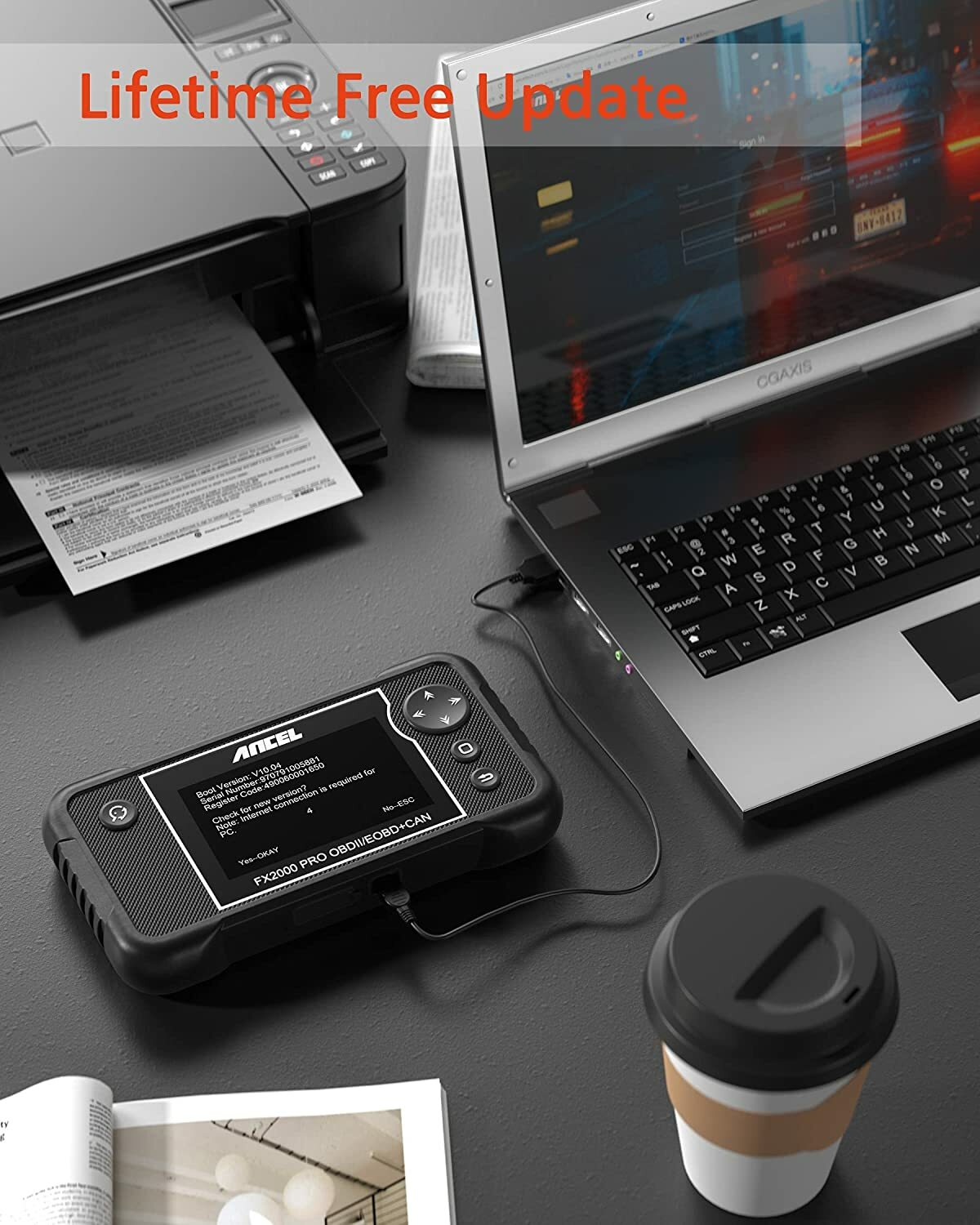 Check Engine Transmission ABS SRS Code Reader OBD2 Scanner Car ...