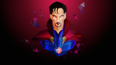 Superheroes doctor strange superheroes low poly Stitched Gaming Mat ...