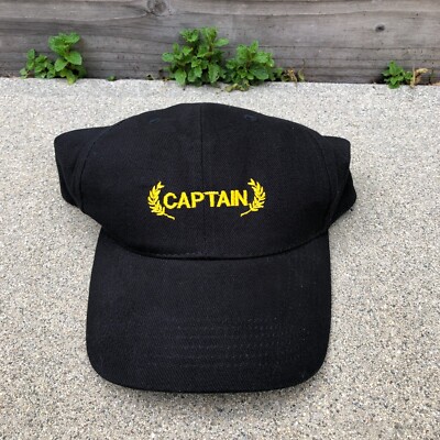 GR8 STUFF CAPTAIN Baseball Hat Men's Black Adjustable Cap Embroidered ...