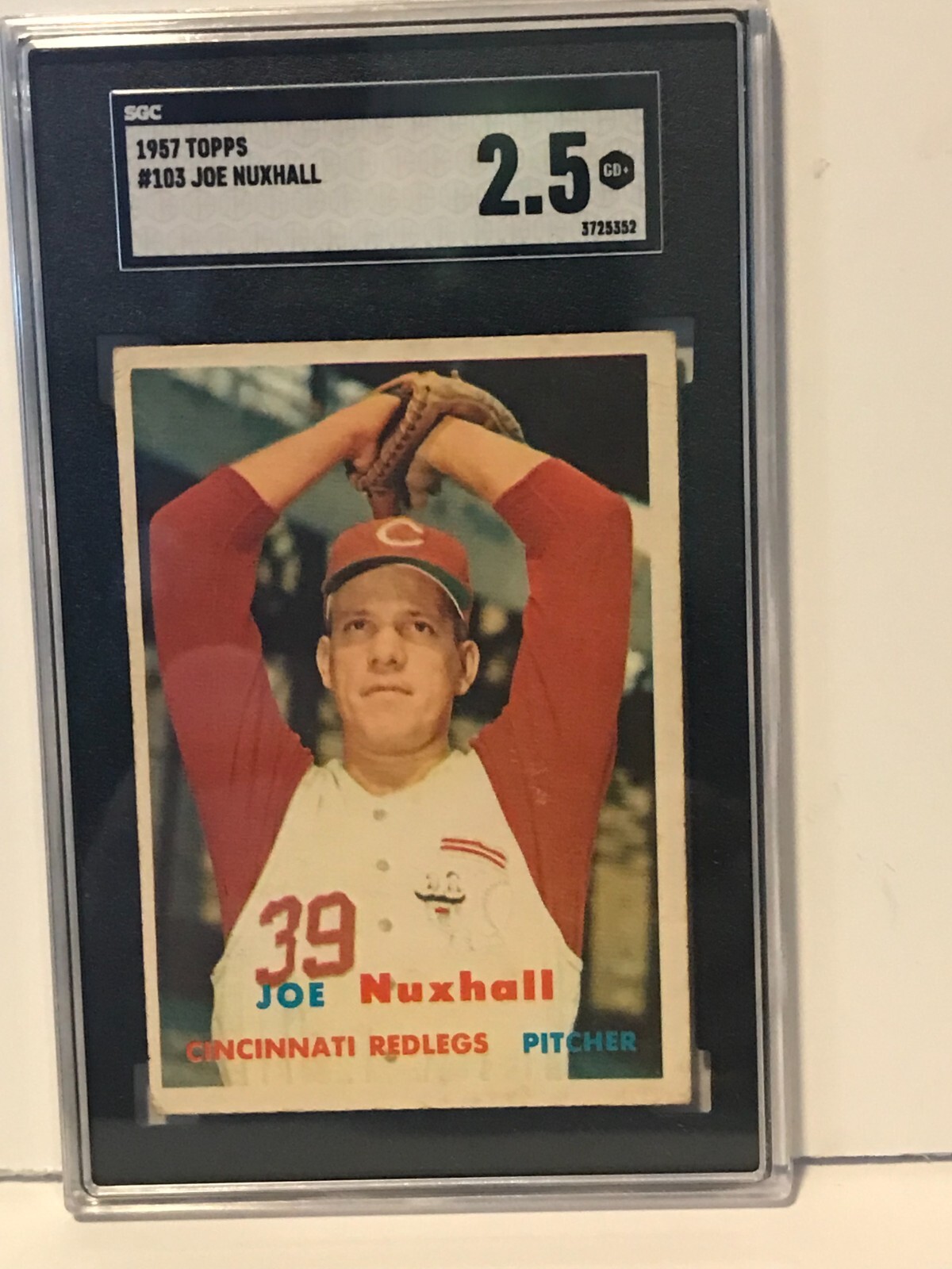 1957 Topps #103 Cincinnati Redlegs Joe Nuxhall Baseball Card SGC 2.5 ...