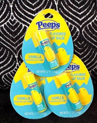 🌺3pk PEEPS TASTE BEAUTY VANILLA FLAVORED MOISTURIZING CHAPSTICK LIP ...