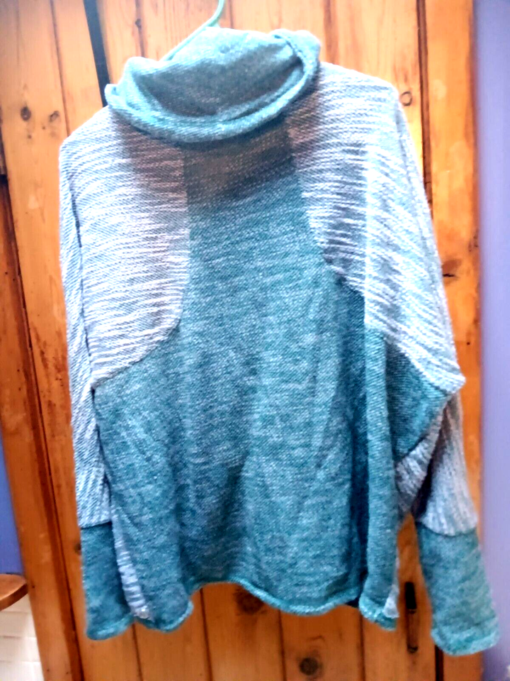 Calvin Klein delight Turquoise tweedy vintage turtleneck tunic Large ...